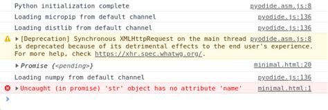 micropip dependency resolution fails with ` str object has no