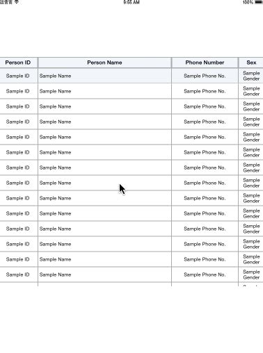 table with many columns ios swift stack overflow