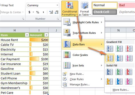 excel conditional formatting icon sets data bars and