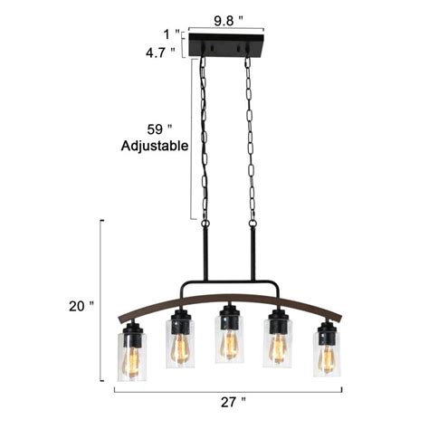 Anmytek 5 Light Modern Arched Kitchen Island Light 27 Farmhouse