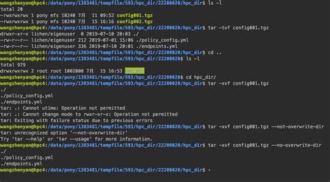 linux permission with tar command stack overflow