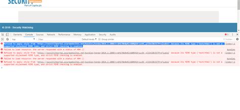 javascript refused to apply style from because its mime type
