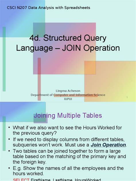 4d sql join software engineering data