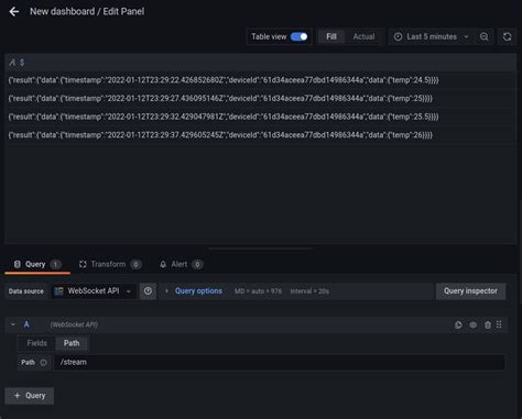 websocket api plugin for grafana grafana labs
