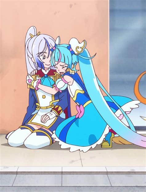 Two Anime Characters Sitting On The Ground Next To Each Other With