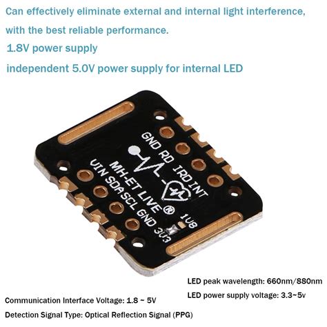 2pcs max30102 heart rate sensor module heart beat frequency tester for