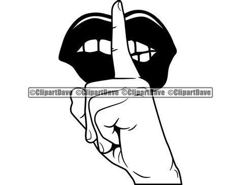 Lips Shh Shut Up Finger Svg Design Stop Talking Quiet Stfu No Etsy