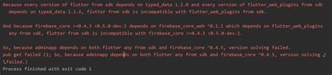 flutter firebase version solving error arise after using firebase auth