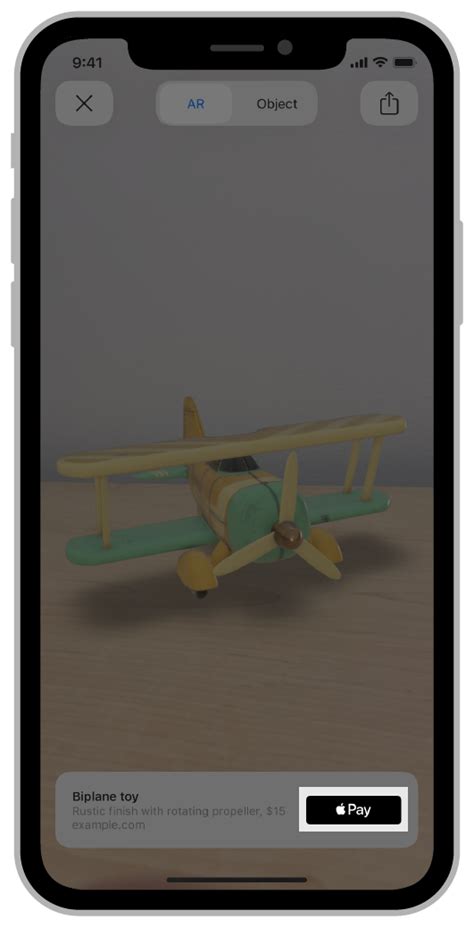 adding an apple pay button or a custom action in ar quick look apple