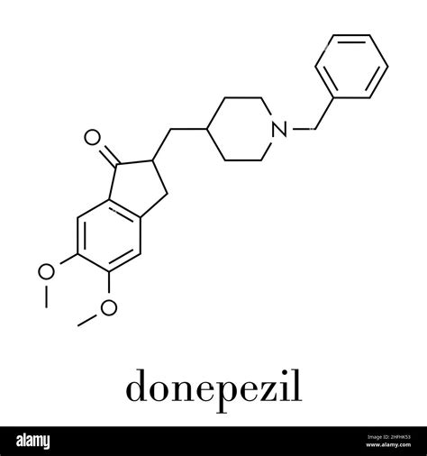 Donepezil Alzheimers Disease Drug Molecule Skeletal Formula Stock
