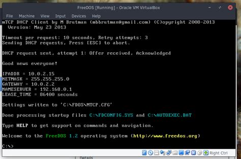 how to install and use freedos on virtualbox it s foss