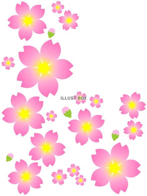 無料イラスト 桜の花模様壁紙シンプル背景素材イラスト