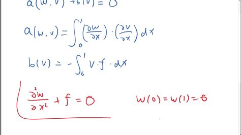 Finite Element For Solving Poissons Equation The Weak Form Youtube