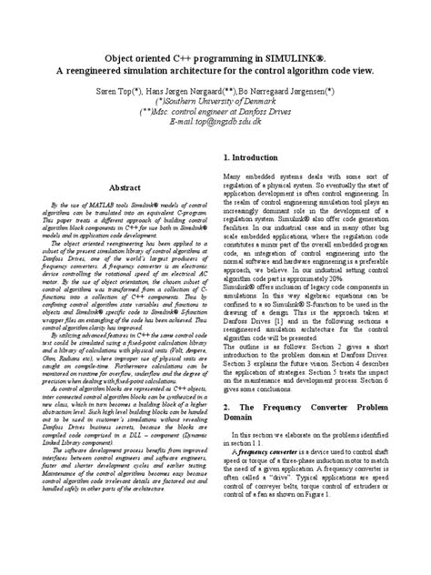 object oriented c programming in simulink a reengineered simulation
