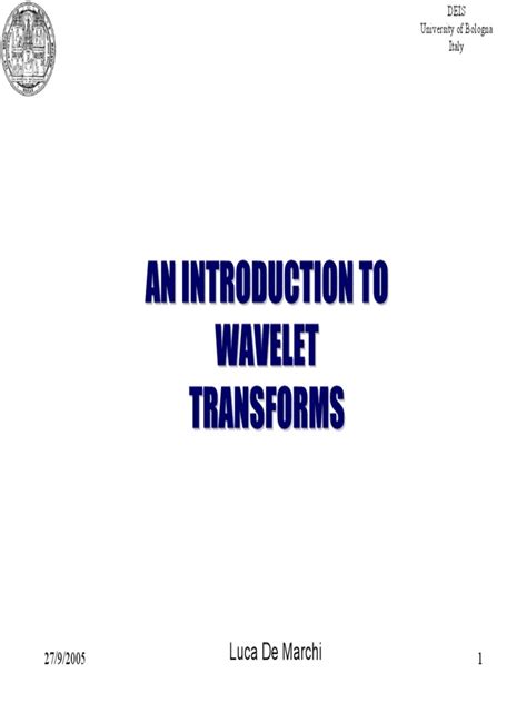 Pdf Introduction To Wavelet Analysis Dokumen Tips