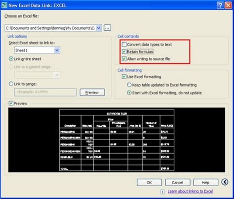 linking excel and autocad with data links the cad geek