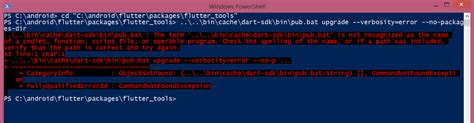 error unable to pub upgrade flutter tool retrying in five seconds