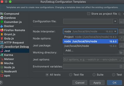 run debug configurations webstorm documentation