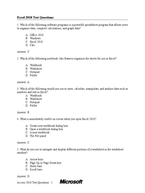 excel test questions keyboard shortcut microsoft excel