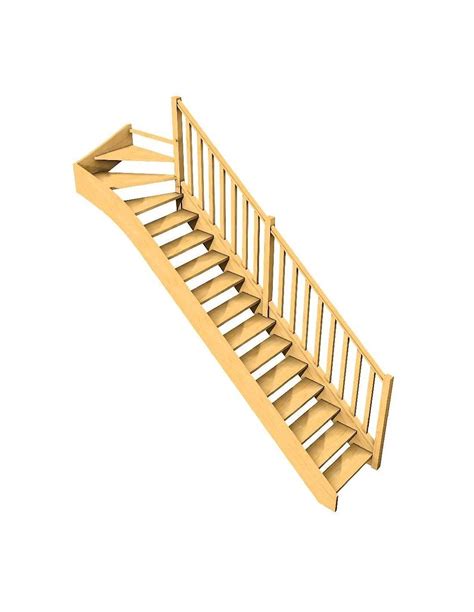 Escalier Quart Tournant Haut Sur Mesure En Bois