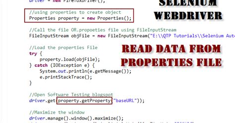 read data from properties file using java selenium webdriver