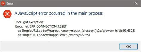 discord a javascript error occurred in the main process