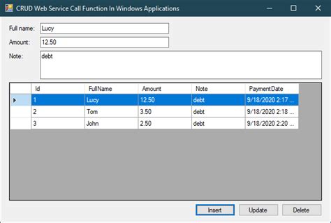 foxlearn windows forms crud web service call function in c