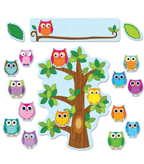 Colorful Owls Behavior Bulletin Board Set Grade Pk 5 Carson Dellosa