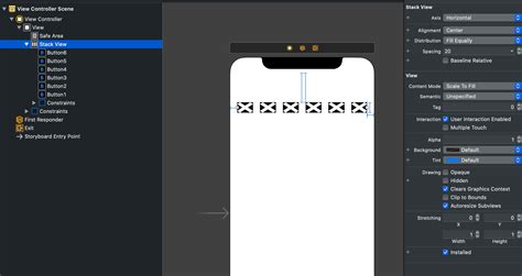ios button width and height is disabled in horizontal stackview
