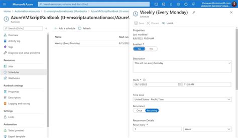 schedule and run powershell scripts for azure vms using azure