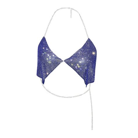 Yuhaotin Knit Tank Tops For Women Womens Sleeveless Sequin Bra Chain