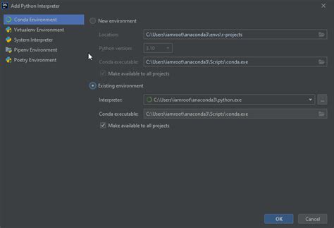 python getting an r notebook to work in jetbrains dataspell stack