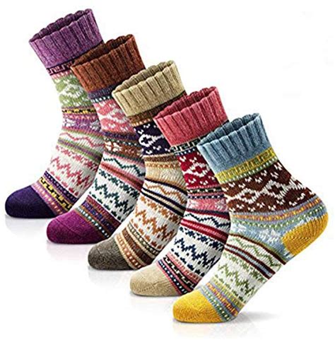 Women Vintage Soft Warm Thick Knit Wool Casual Cozy Crew Socks Vintage