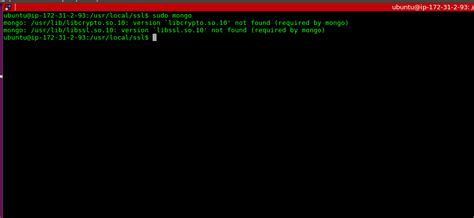 mongodb version `libssl so 10 not found required by mongo stack
