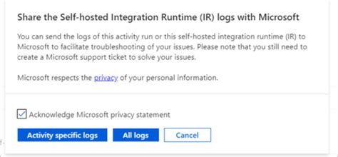 troubleshoot self hosted integration runtime in azure data factory