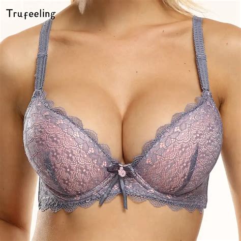 Plusgalpret Push Up Padded Bras For Women Lace Emboridery Plus Size Bra