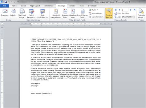 word delete merge sequence rule mail merge vba and