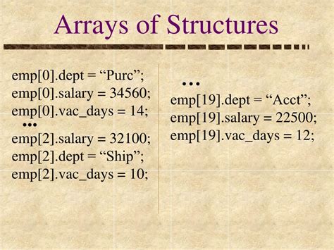 ppt structures part ii aggregate operations arrays of type struct