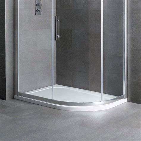 Eastbrook Volente Offset Quadrant Shower Tray 900mm X 760mm Stone Resin