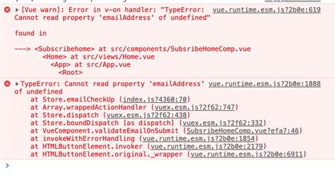 javascript error in v on handler typeerror cannot