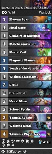 Hearthstone Duels 12 2 Warlock 7319 Mmr Dark Arts Killmox