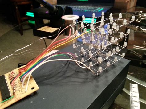 4x4x4 led cube with charlieplexing 6 steps with