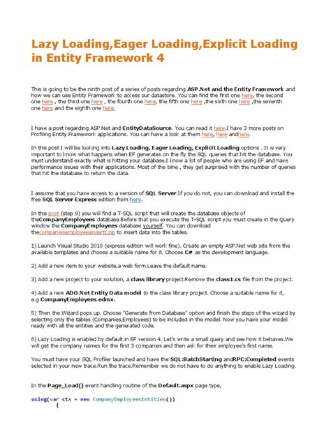 lazy loading eager loading explicit loading in entity framework 4