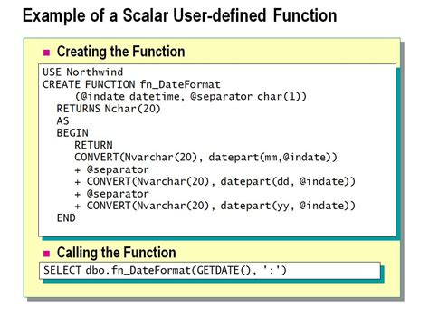 sharing example of a scalar user defined function