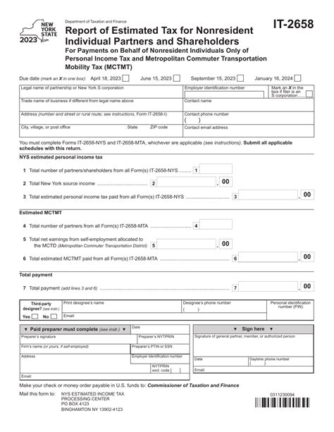 Form It 2658 Download Fillable Pdf Or Fill Online Report Of Estimated
