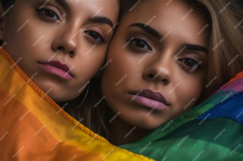 Premium Photo Expressive Pride Photo Of A Gay Lesbian Couple With