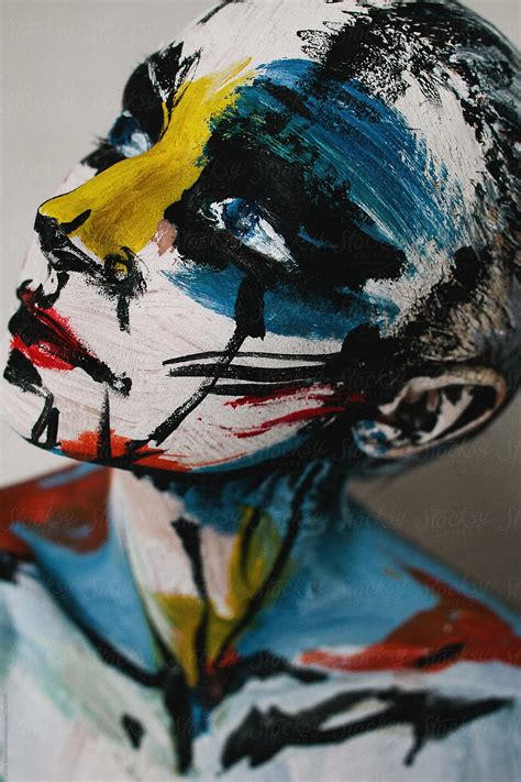 Closeup Portrait Of Woman With Face Art By Stocksy Contributor
