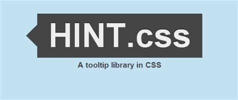 hint css tooltips in pure css3 and html5 no javascript