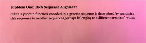 Solved Dna Sequence Alignmentproblem Is To Find Dna Sequence