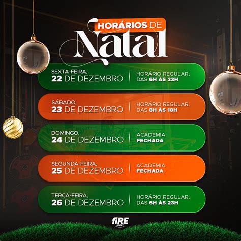 🎅🏻 HorÁrios De Natal 🎅🏻 Confira Fire Sport Academia